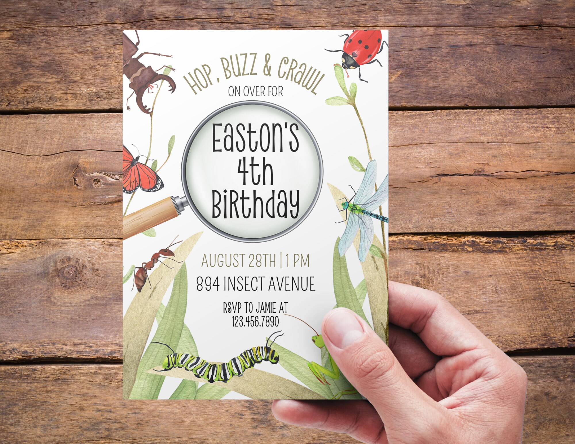 Bug Birthday Invitation Boy Bug Birthday Invitation Download - Etsy