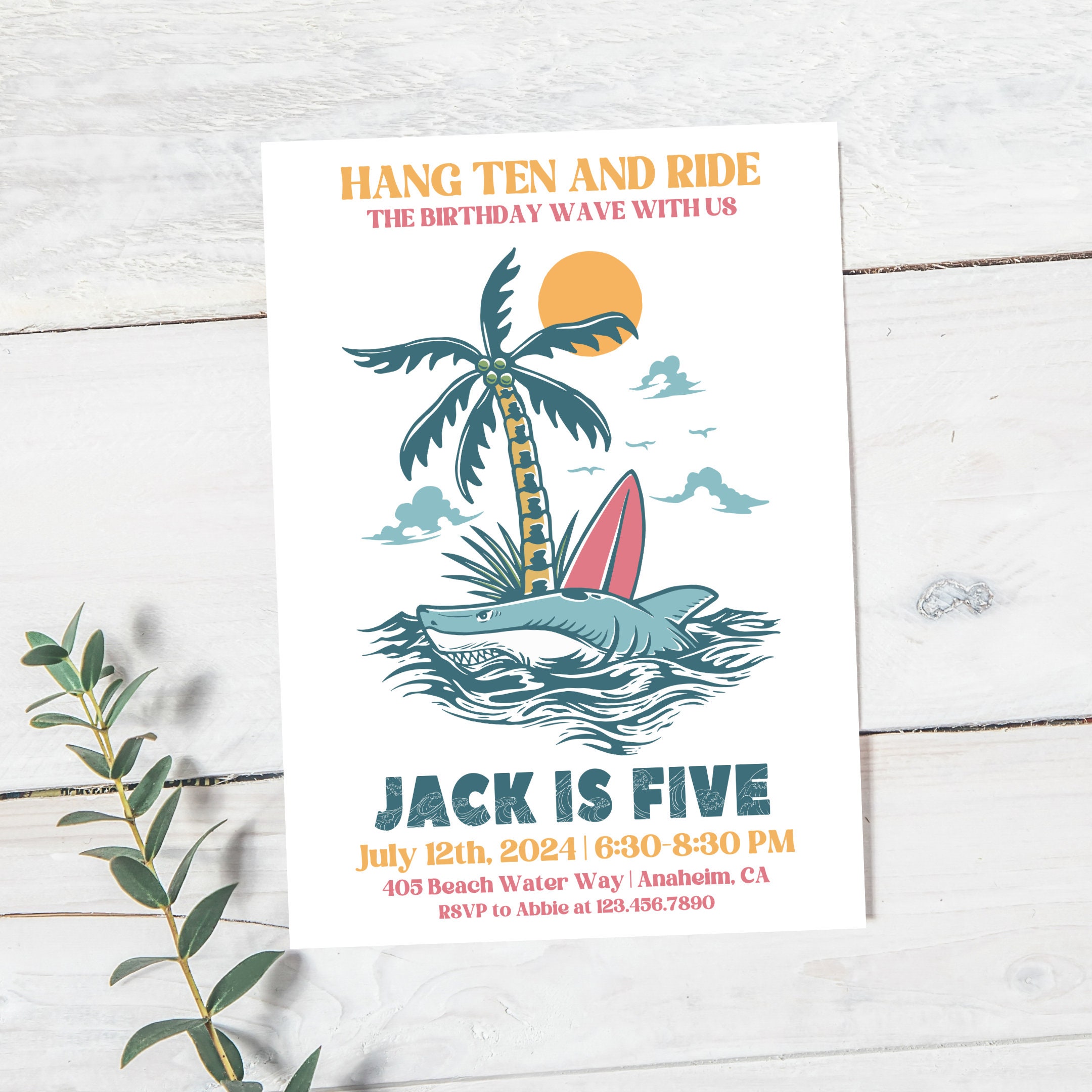 Surfing Birthday Invitation | Surf Birthday Invitation | Beach Party ...