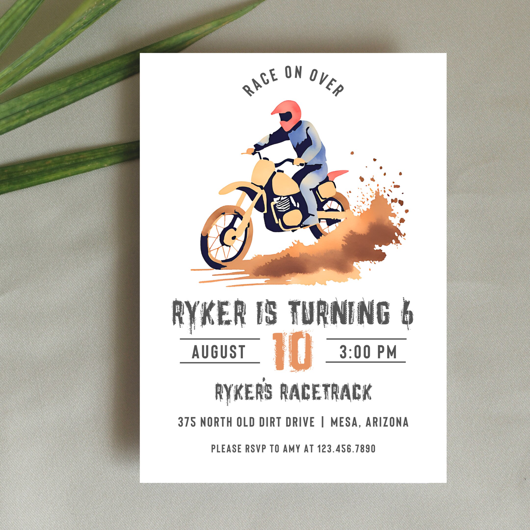 Dirtbike Birthday Invite | Motorbike Invitation | Dirt Bike Invitation ...