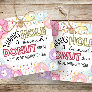 Teacher Appreciation Tag, Donut Teacher Appreciation Week Tag ...