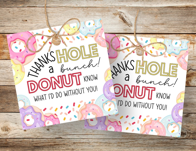 Teacher Appreciation Tag, Donut Teacher Appreciation Week Tag ...