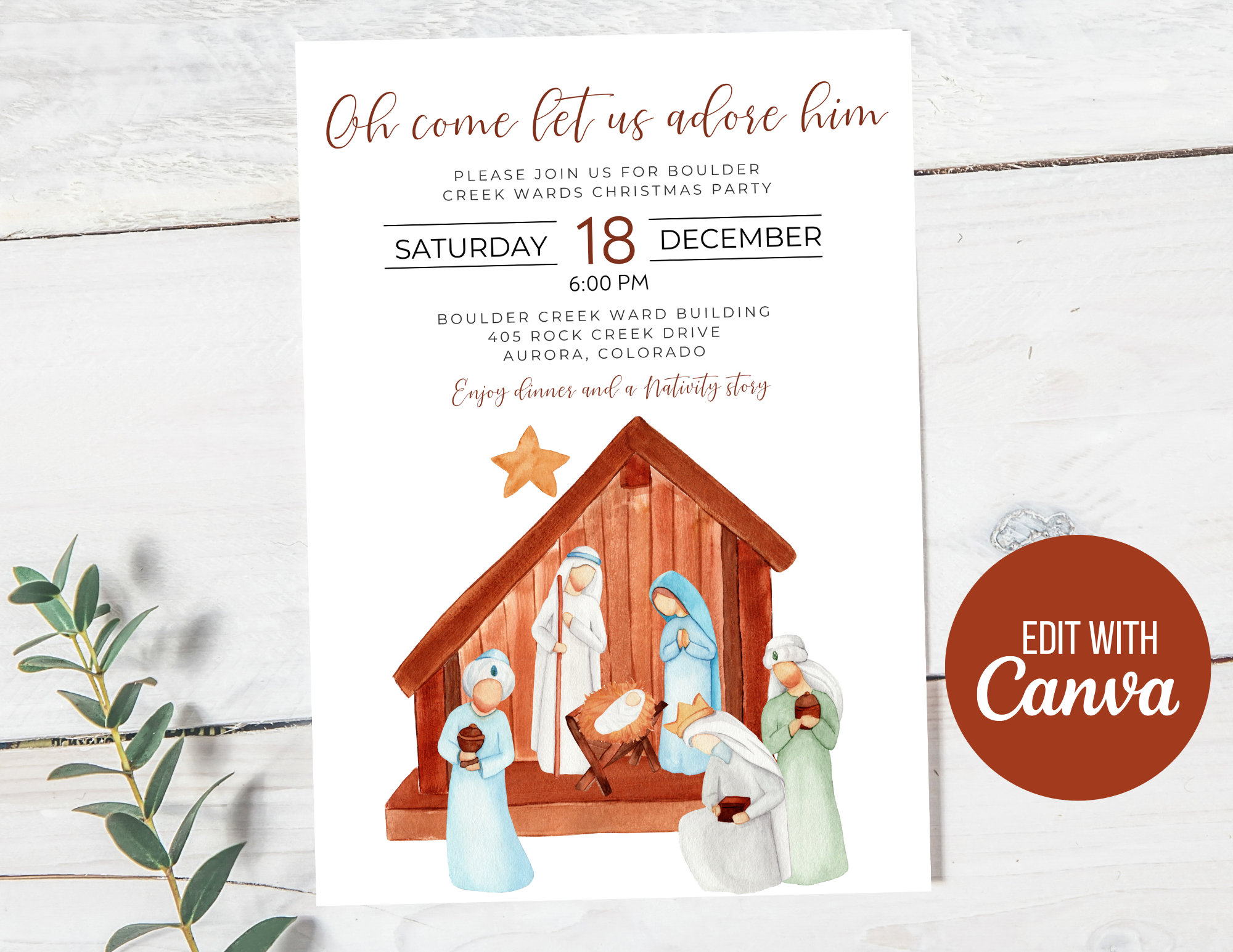 Latter Day Saint Ward Christmas Party Invitation | Relief Society Party ...