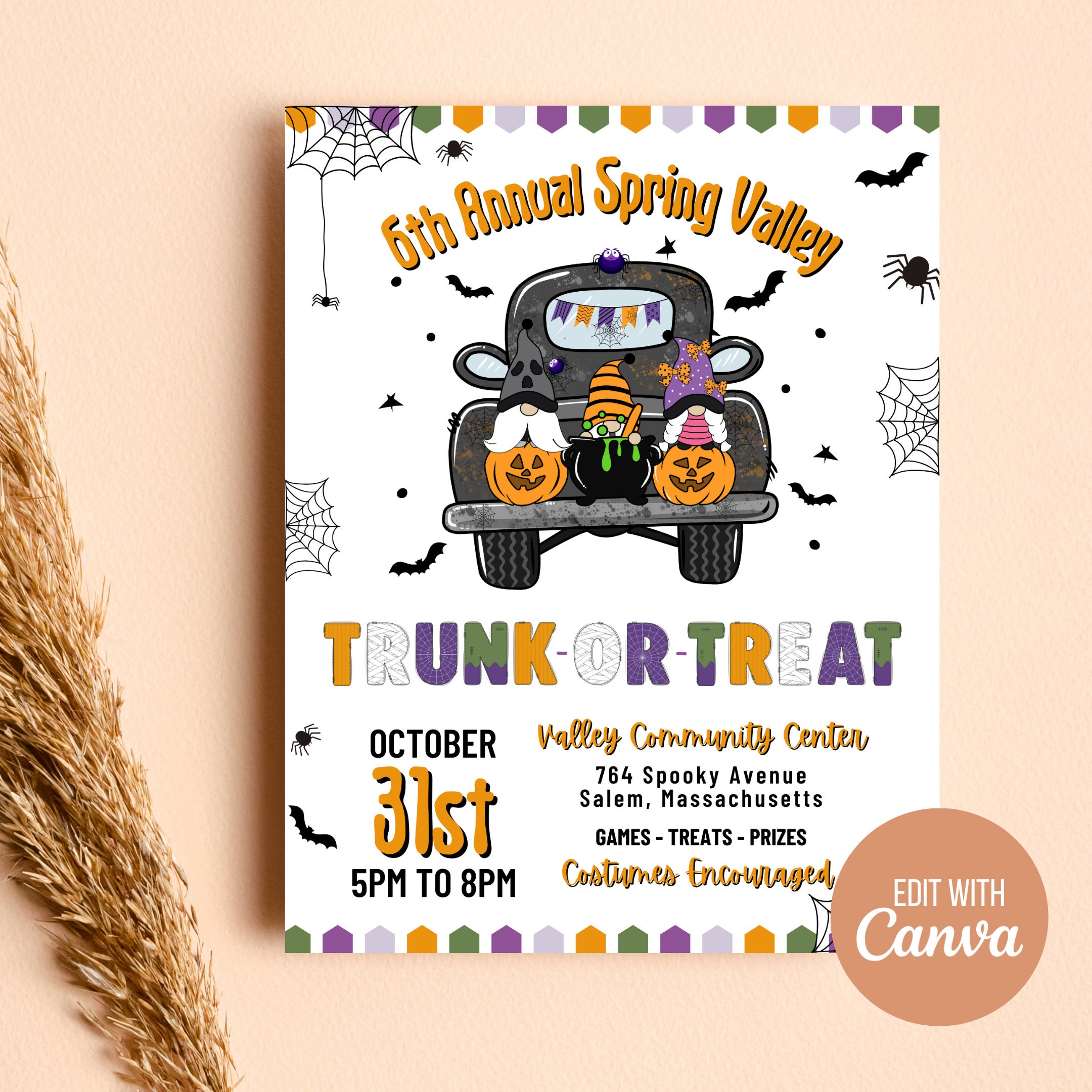Trunk or Treat Halloween Flyer | Trunk or Treat Invitation | Trunk-or ...