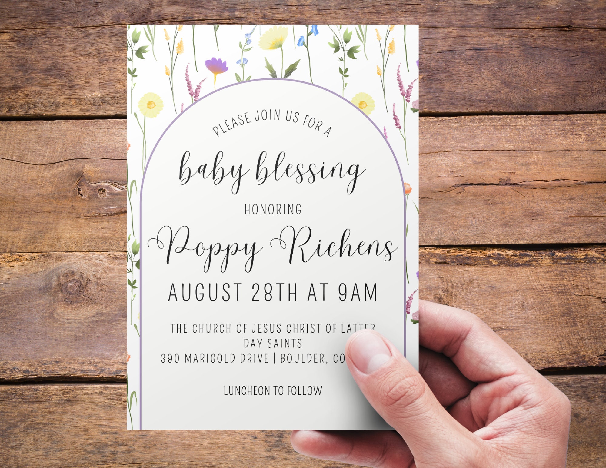Baby Blessing Invitation Template LDS Baby Blessing Invitation LDS Baby ...