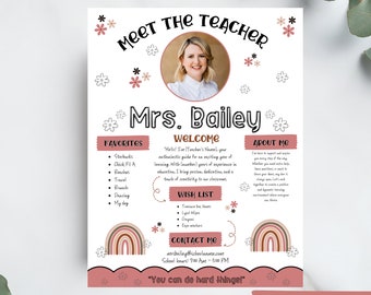 Meet the Teacher Printable | School Night Template | Back to School ...