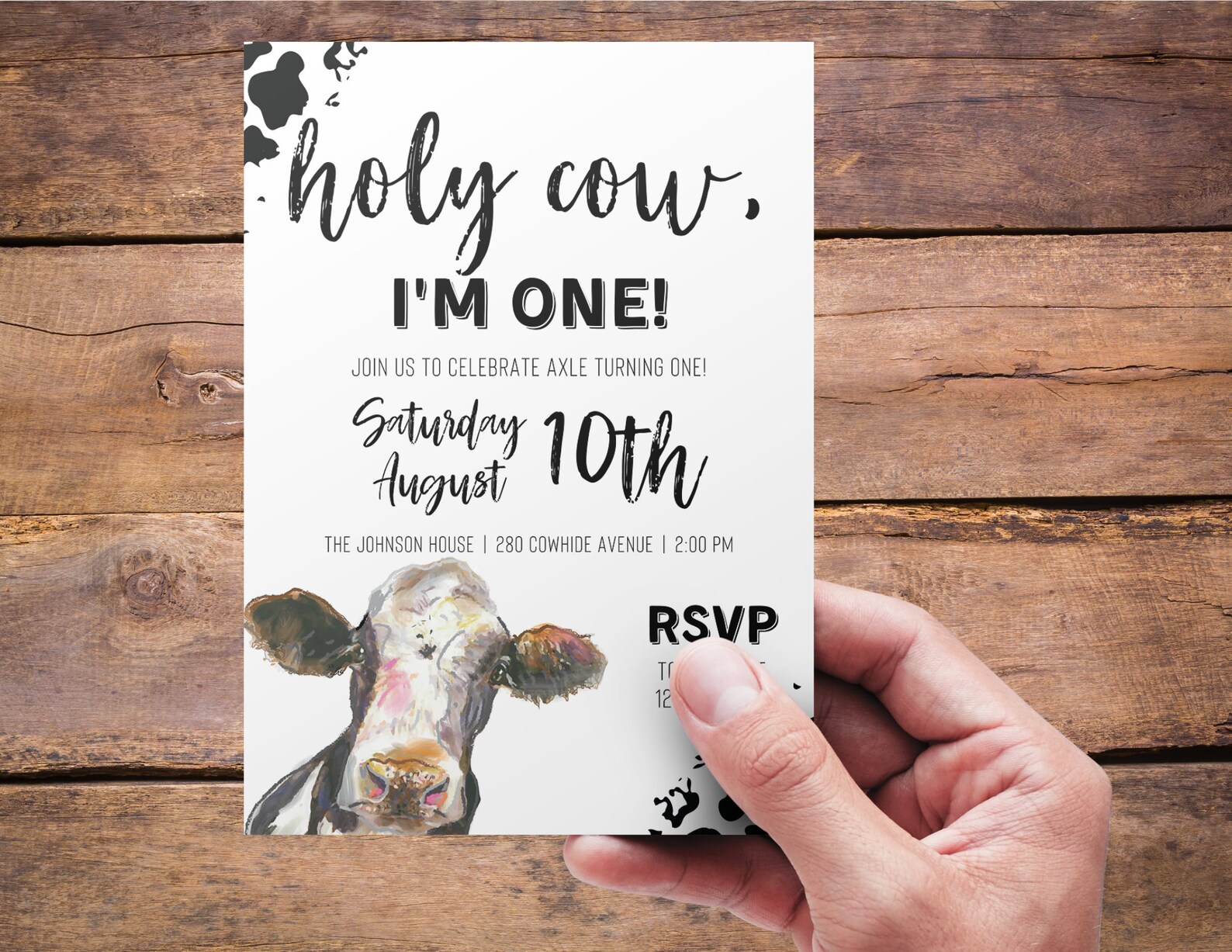 Holy Cow Birthday Invitation First Birthday Invitation - Etsy