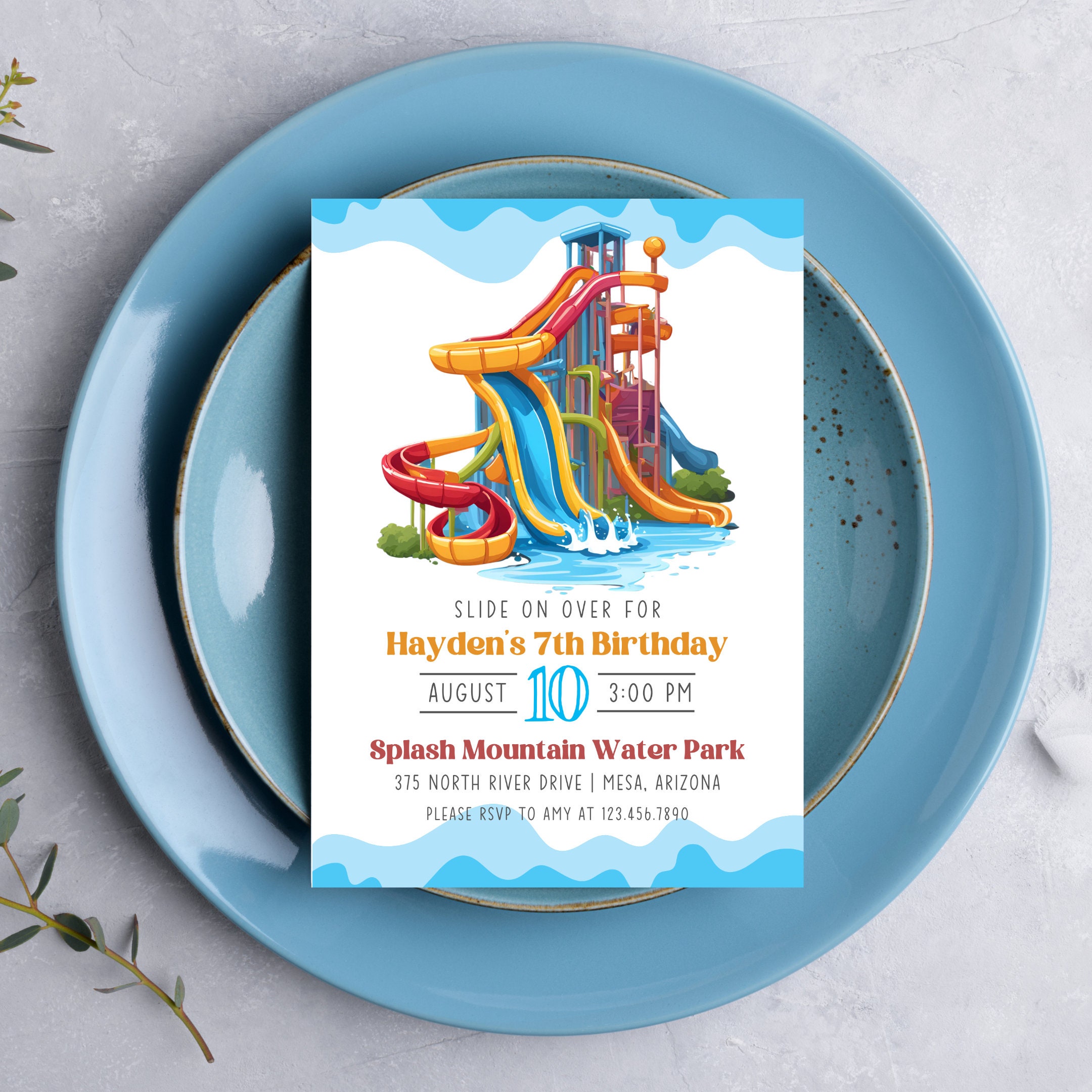 Water Park Birthday Party Invitation, Water Park Party Invitation ...
