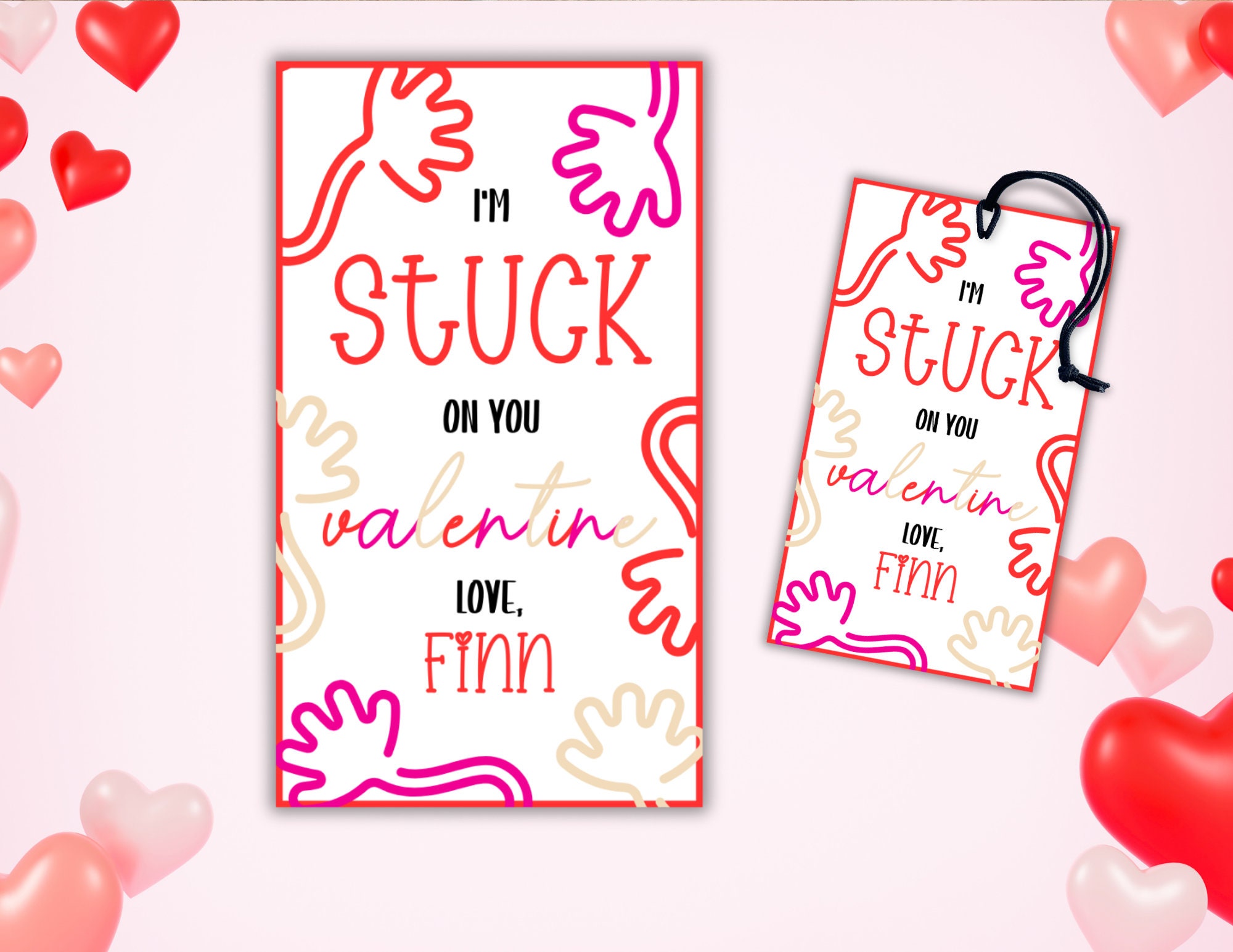 Sticky Hand Valentines | Sticky Hand Valentine Cards | Sticky Hand ...