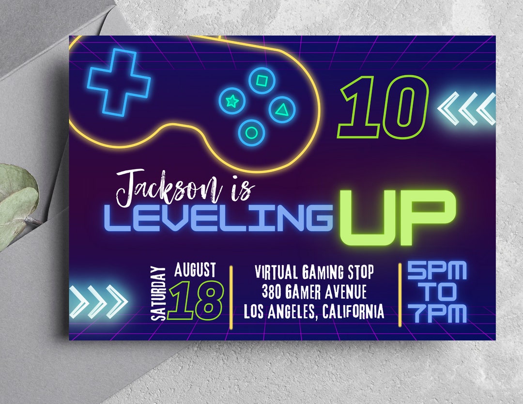 Gamer Birthday Invitation | Video Game Invitation | Gaming Party Invite ...