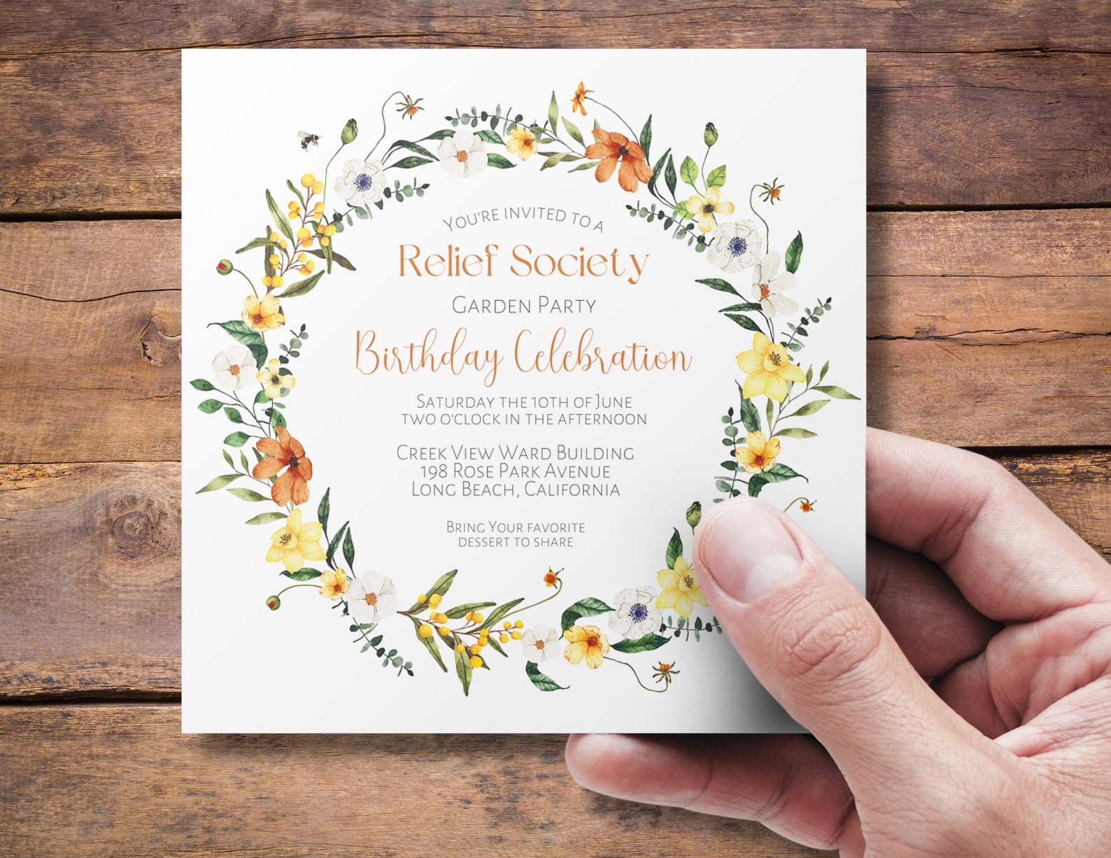 Relief Society Birthday Invitation | Relief Society Dinner Invite ...