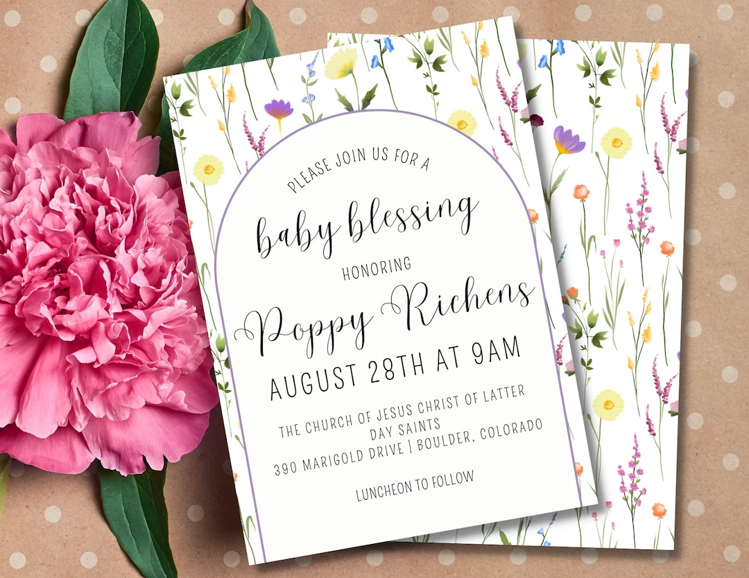 Baby Blessing Invitation Template | LDS Baby Blessing Invitation | LDS ...