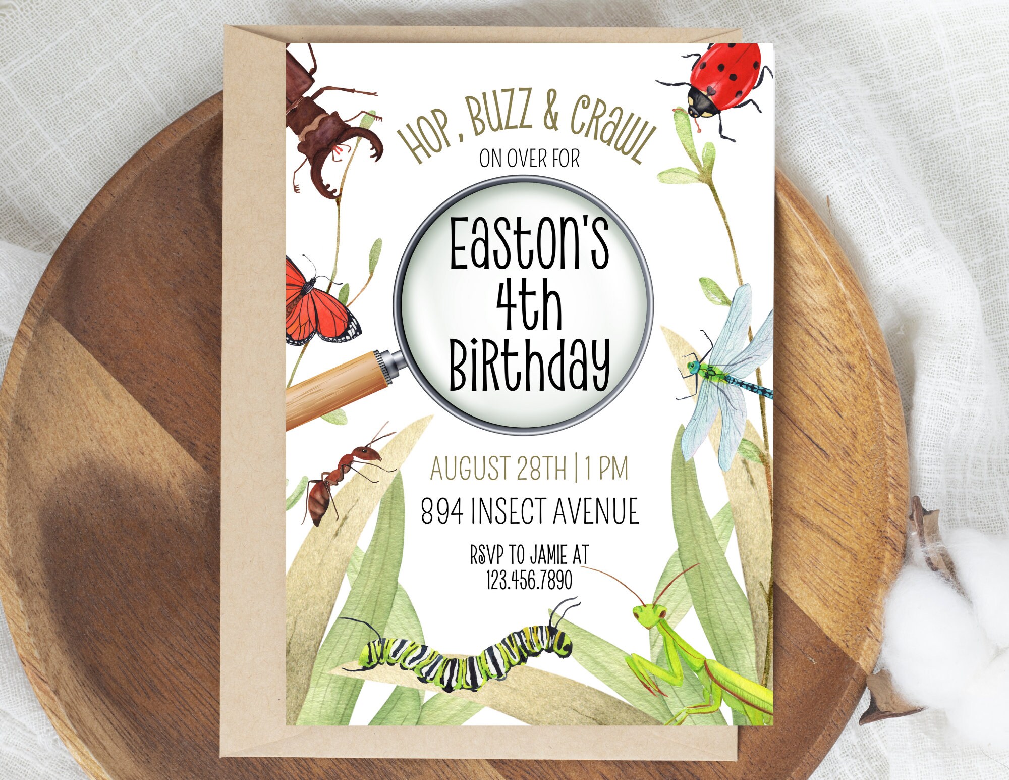 Bug Birthday Invitation Boy Bug Birthday Invitation Download - Etsy