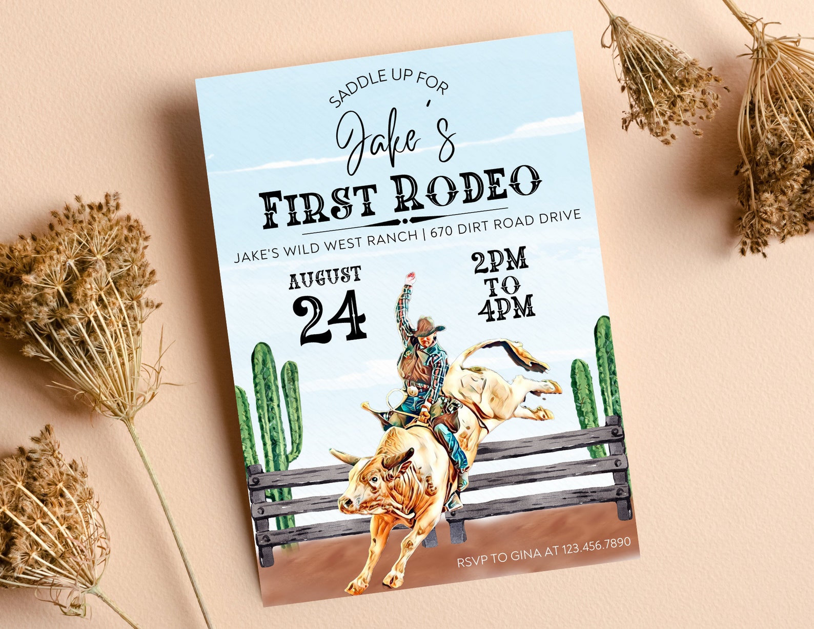 First Rodeo Birthday Invitation Template Boy Rodeo Invite - Etsy