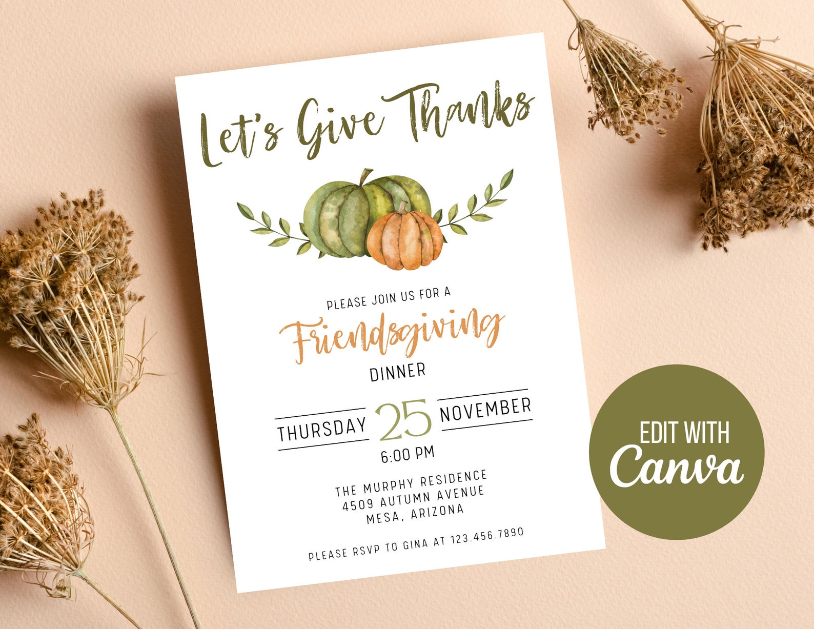 Friendsgiving Invitation | Friendsgiving Dinner Invite | Friendsgiving ...