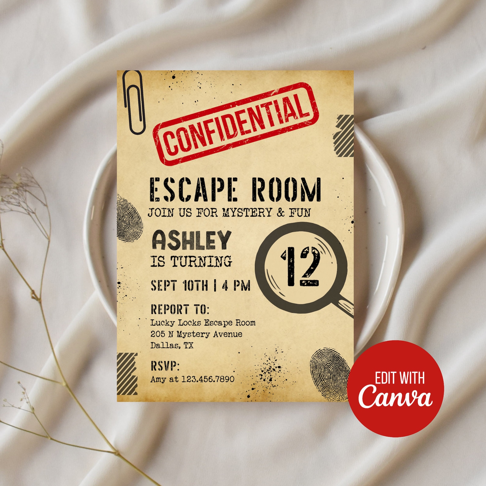 Escape Room Birthday Invitation | Editable Escape Room Invitation | Boy ...