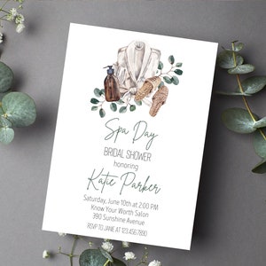 Spa Bridal Shower Invitation | Spa Day Invitation | Spa Shower | Bridal ...