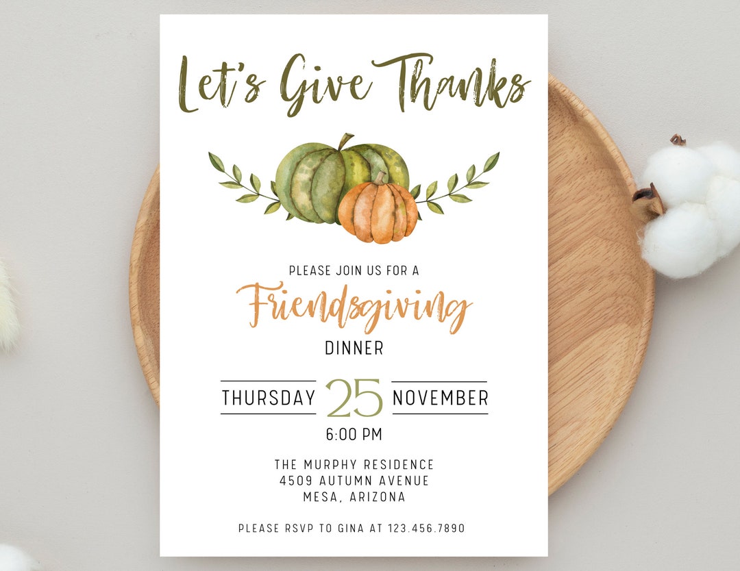 Friendsgiving Invitation | Friendsgiving Dinner Invite | Friendsgiving ...
