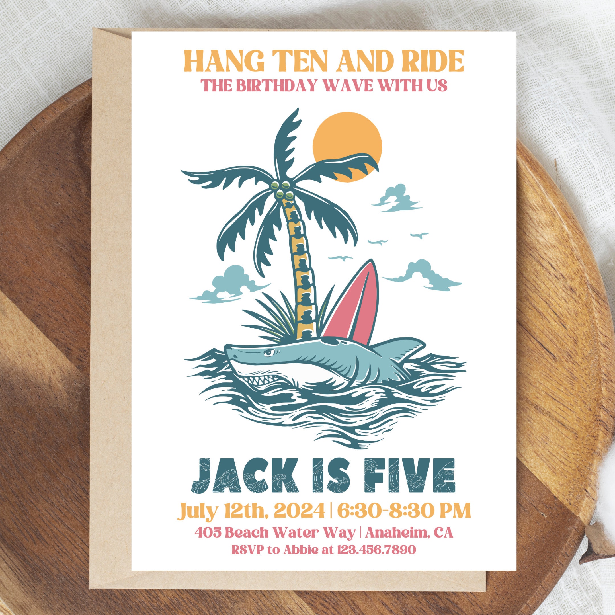 Surfing Birthday Invitation | Surf Birthday Invitation | Beach Party ...