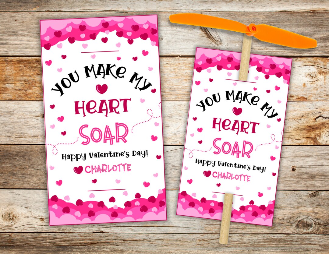 You Make My Heart Soar Editable Valentine's Day Gift Tag | Heart ...