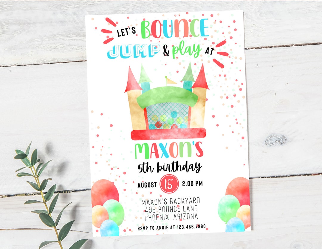 Bounce House Birthday Invitation | Bounce House Birthday Party ...