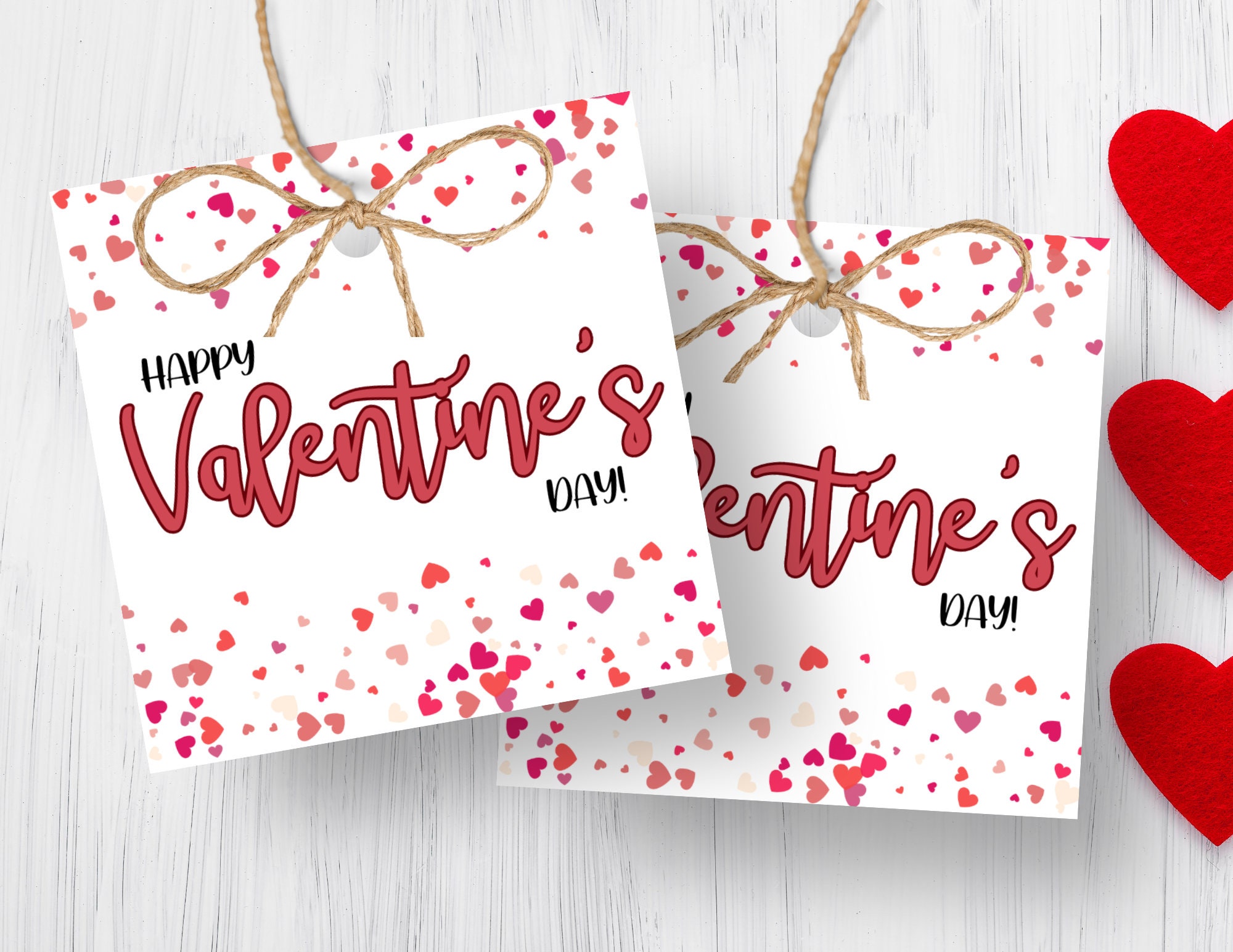 Valentine's Day Tag Valentine Gift Label Valentine Treat Tag Hearts ...