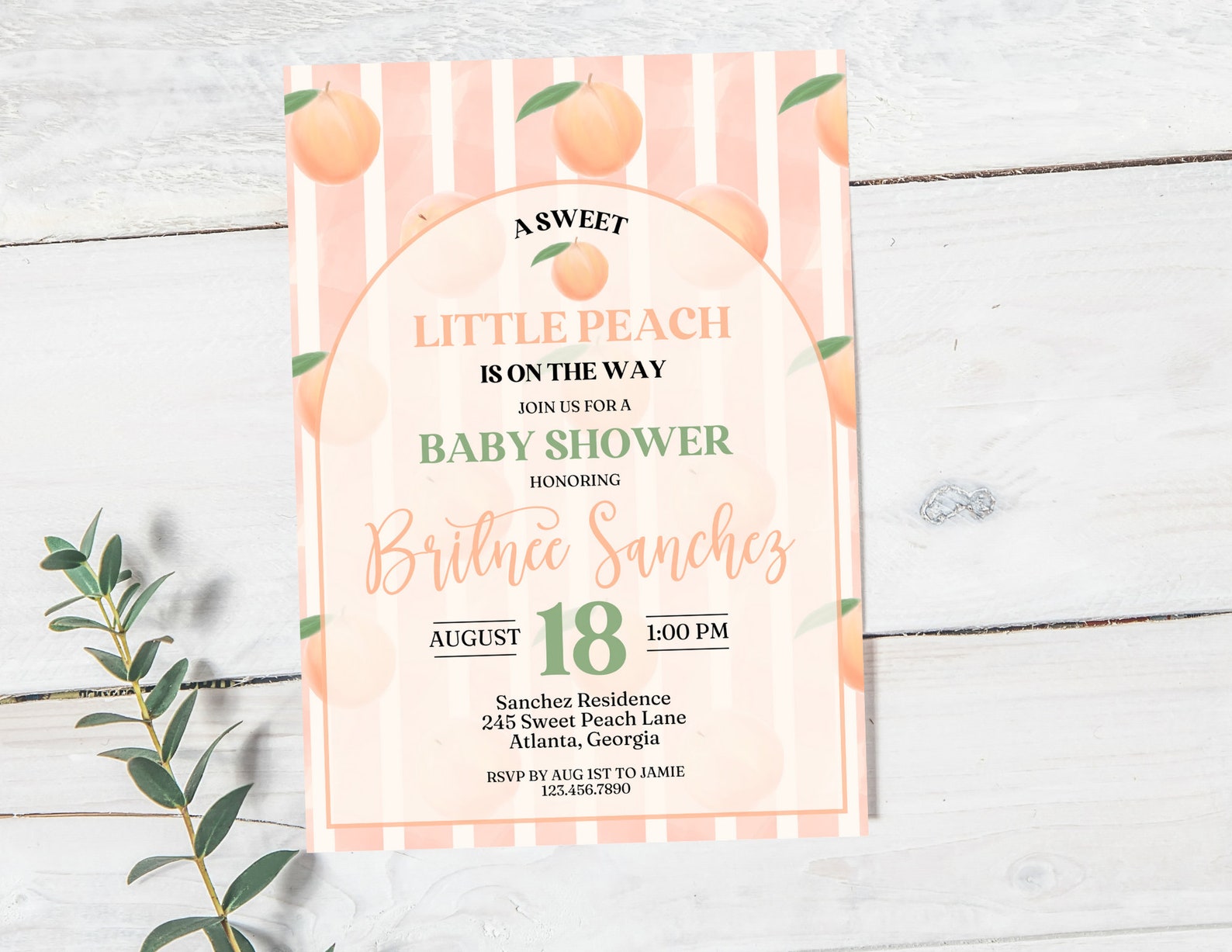 Peach Baby Shower Invitations | A Little Peach is on the Way | Peach ...