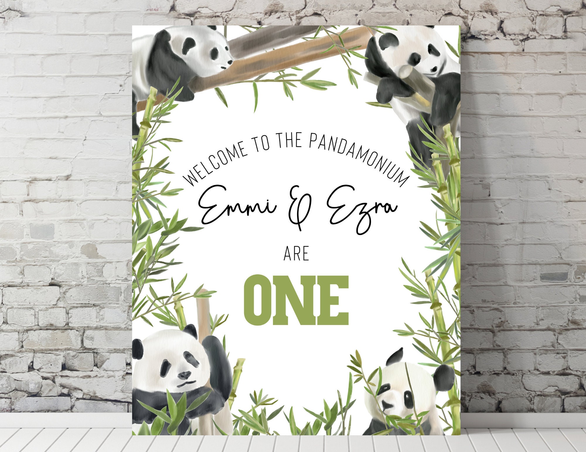Panda Birthday Party Welcome Sign | Let the Pandamonium Begin | Panda ...