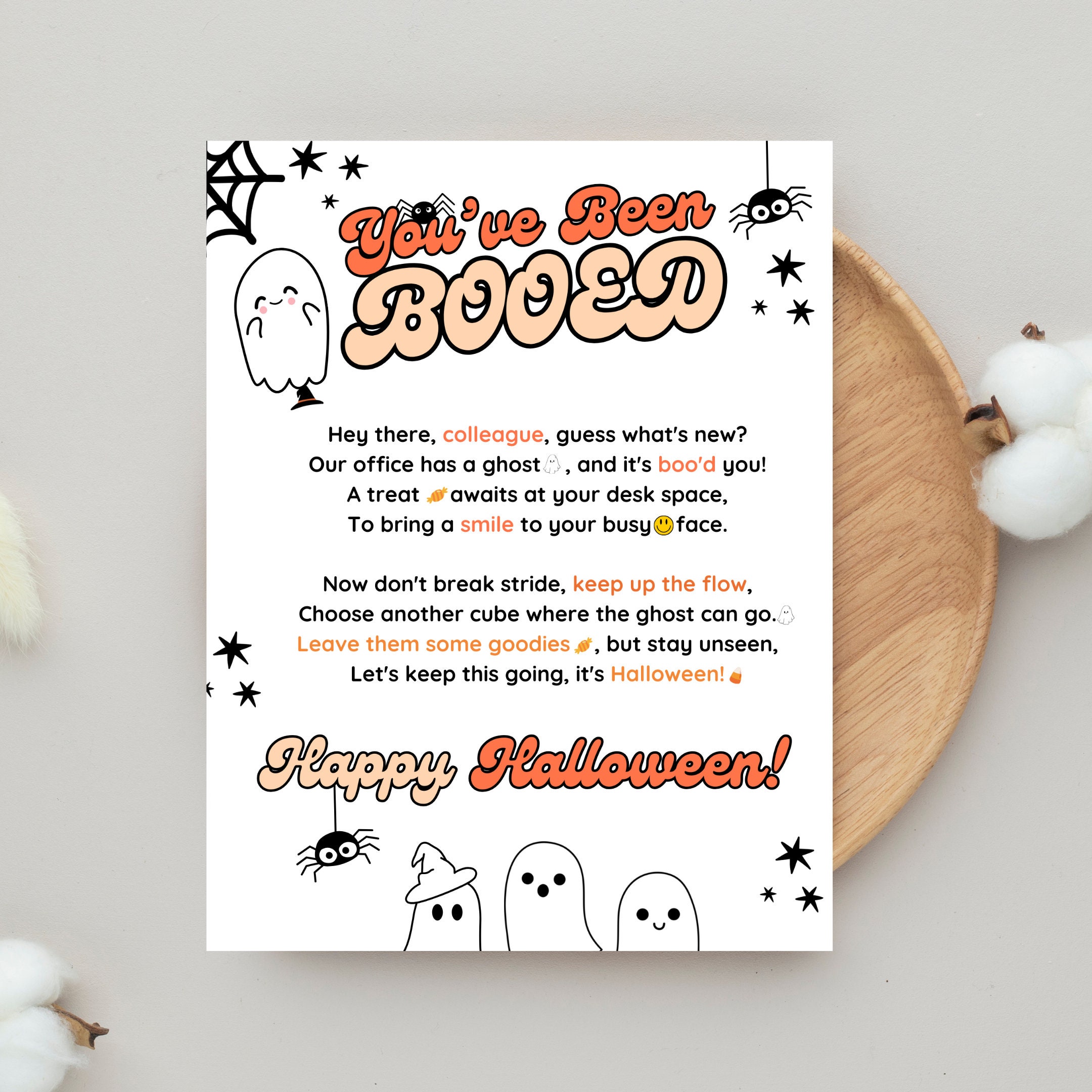 I've Been Booed Coworker Game | I've Been Booed at Work Printable | You ...