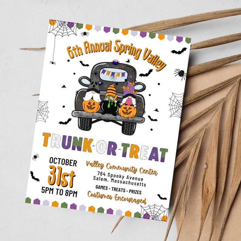 Trunk or Treat Halloween Flyer | Trunk or Treat Invitation | Trunk-or ...