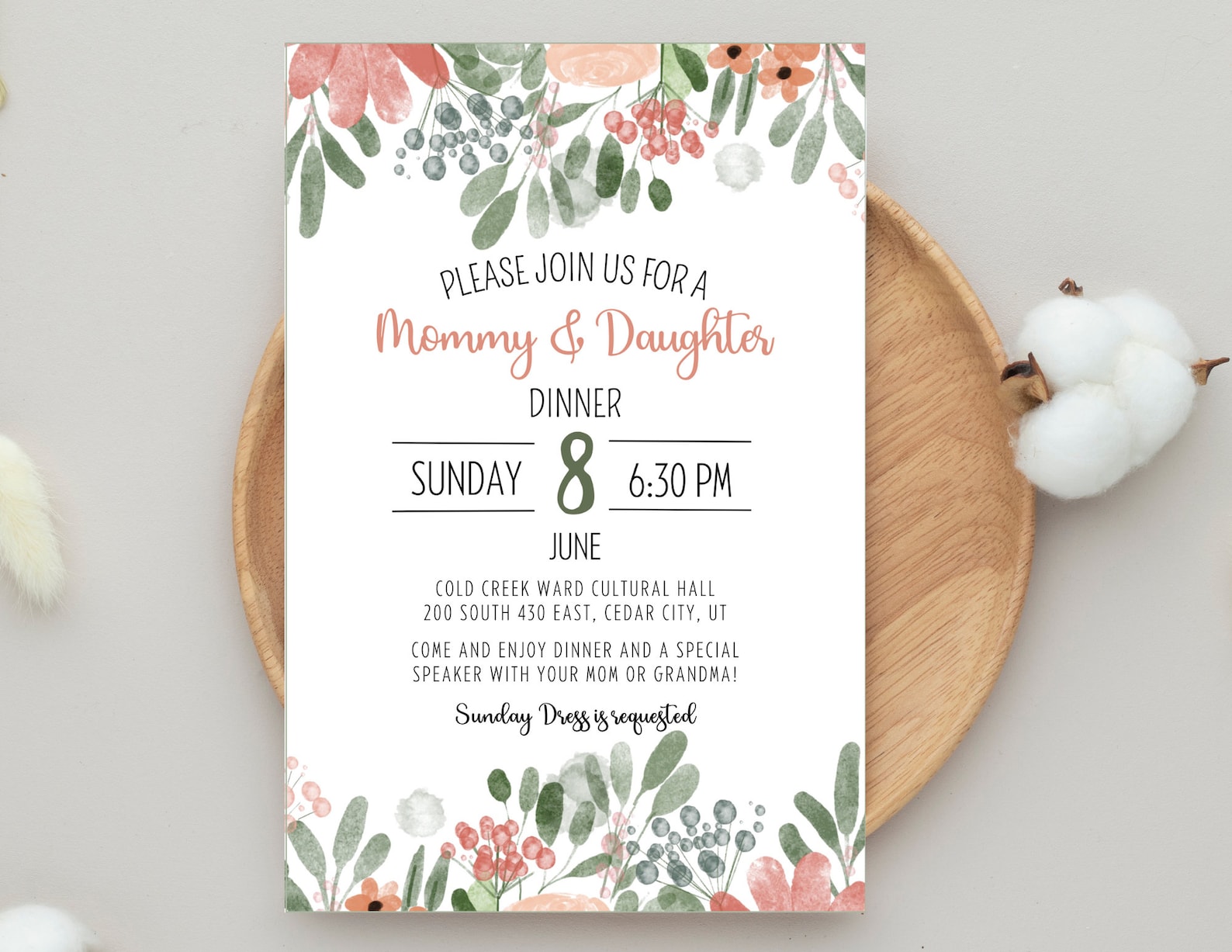 Mommy and Daughter Dinner Invitation | Mother Daughter Dinner ...