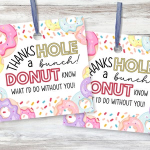 Teacher Appreciation Tag, Donut Teacher Appreciation Week Tag ...