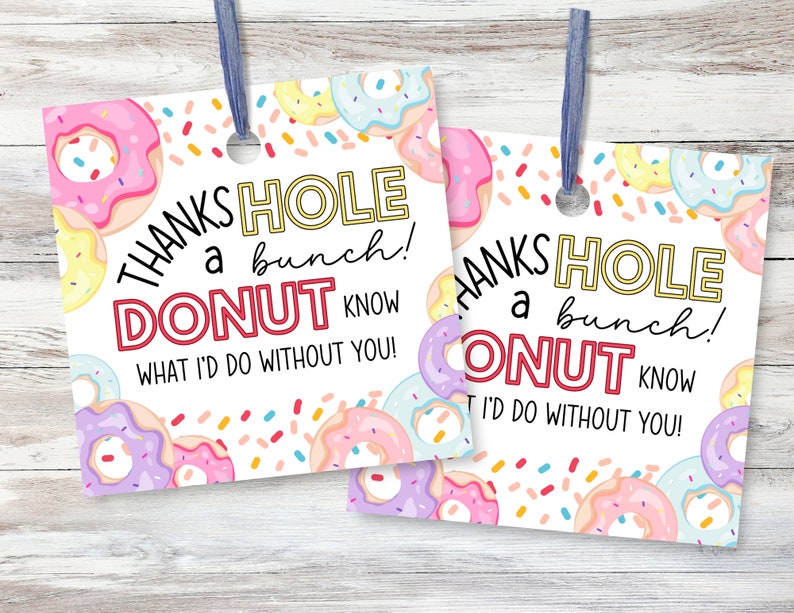 Teacher Appreciation Tag, Donut Teacher Appreciation Week Tag ...