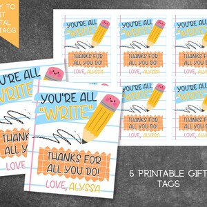 Teacher Appreciation Gifts Tags, Pencil Teacher Appreciation Week Tag ...