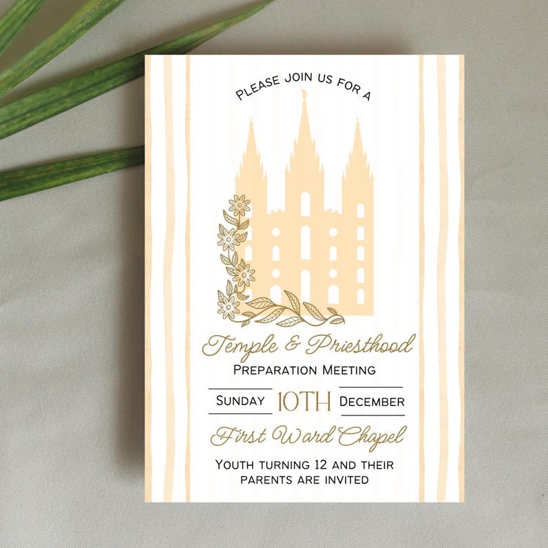 Temple and Priesthood Preview Invitation, LDS Temple and Priesthood ...