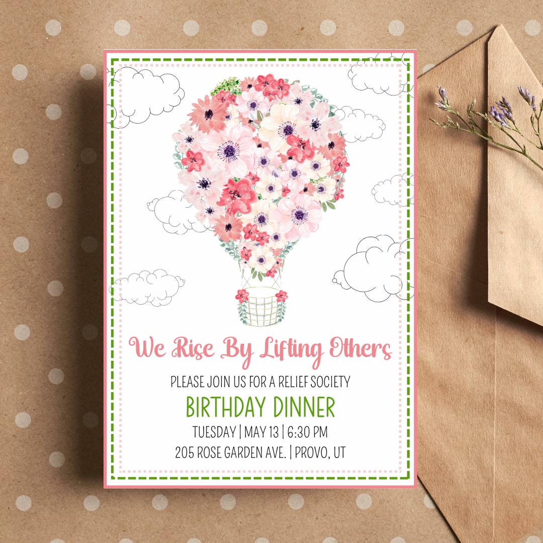 Relief Society Birthday Invitation | Relief Society Dinner Invite | Hot ...