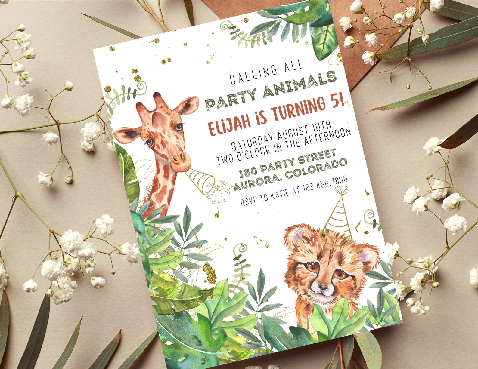 Calling All Party Animals Invitation Editable Party Animals Birthday ...