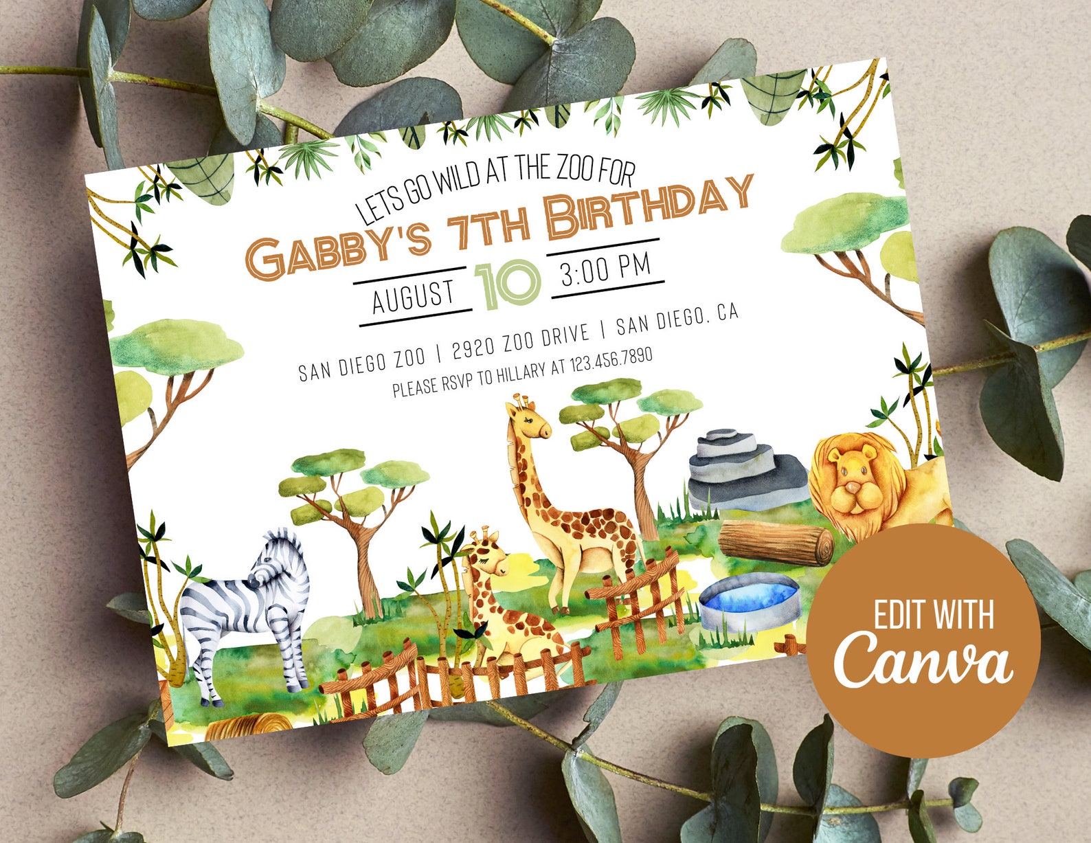 Zoo Birthday Invitation Zoo Birthday Invite Zoo Birthday - Etsy