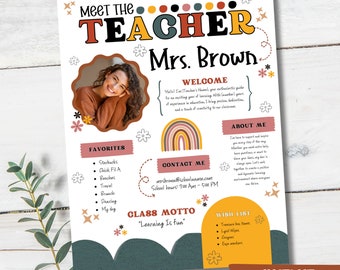 Meet the Teacher Printable | School Night Template | Back to School ...