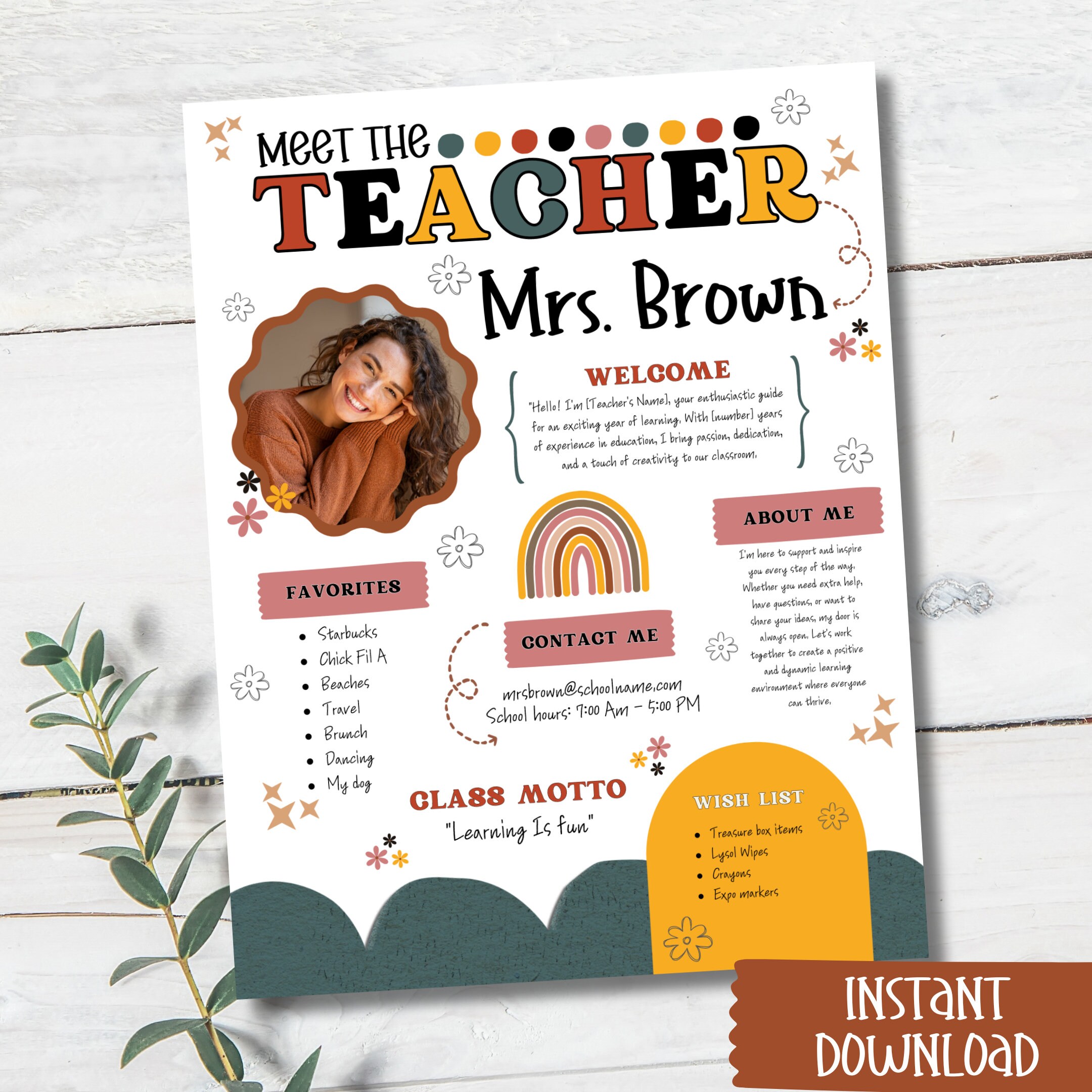 Meet the Teacher | Teacher Template | Back to School Flyer | Teacher ...