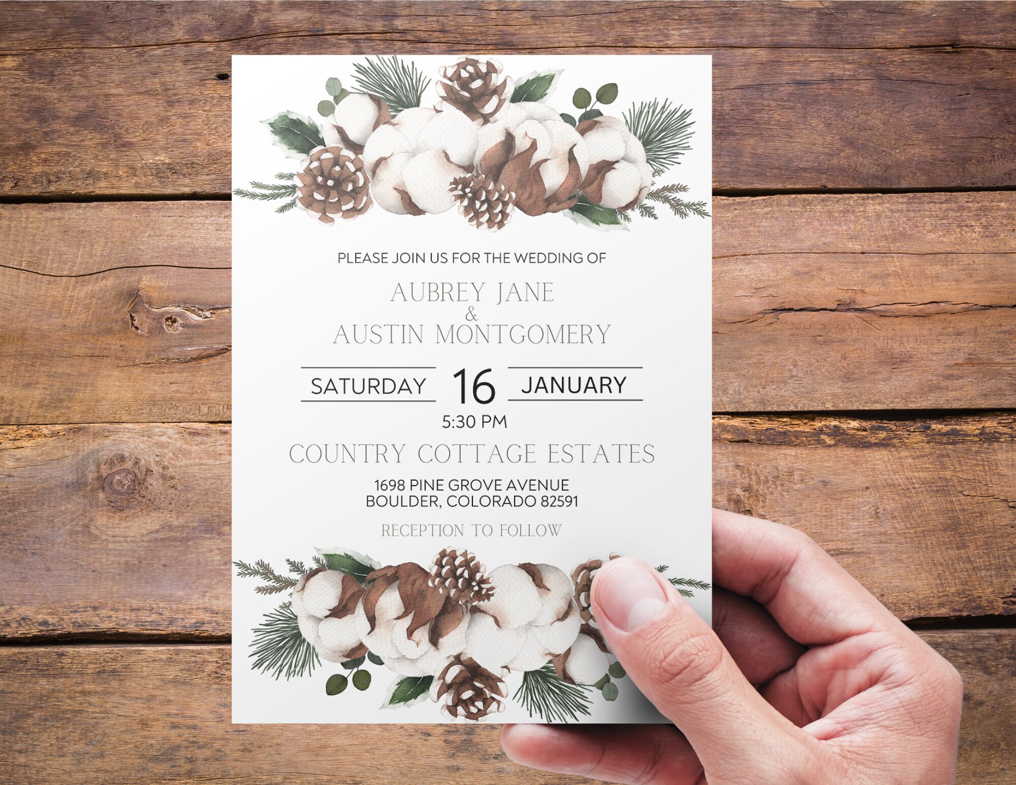 Winter Wedding Invitation Winter Wedding Invites Christmas Wedding ...