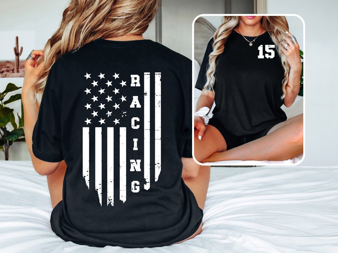 Racing T-shirt American Flag Racing Shirt Race Tshirt Personalized Race ...