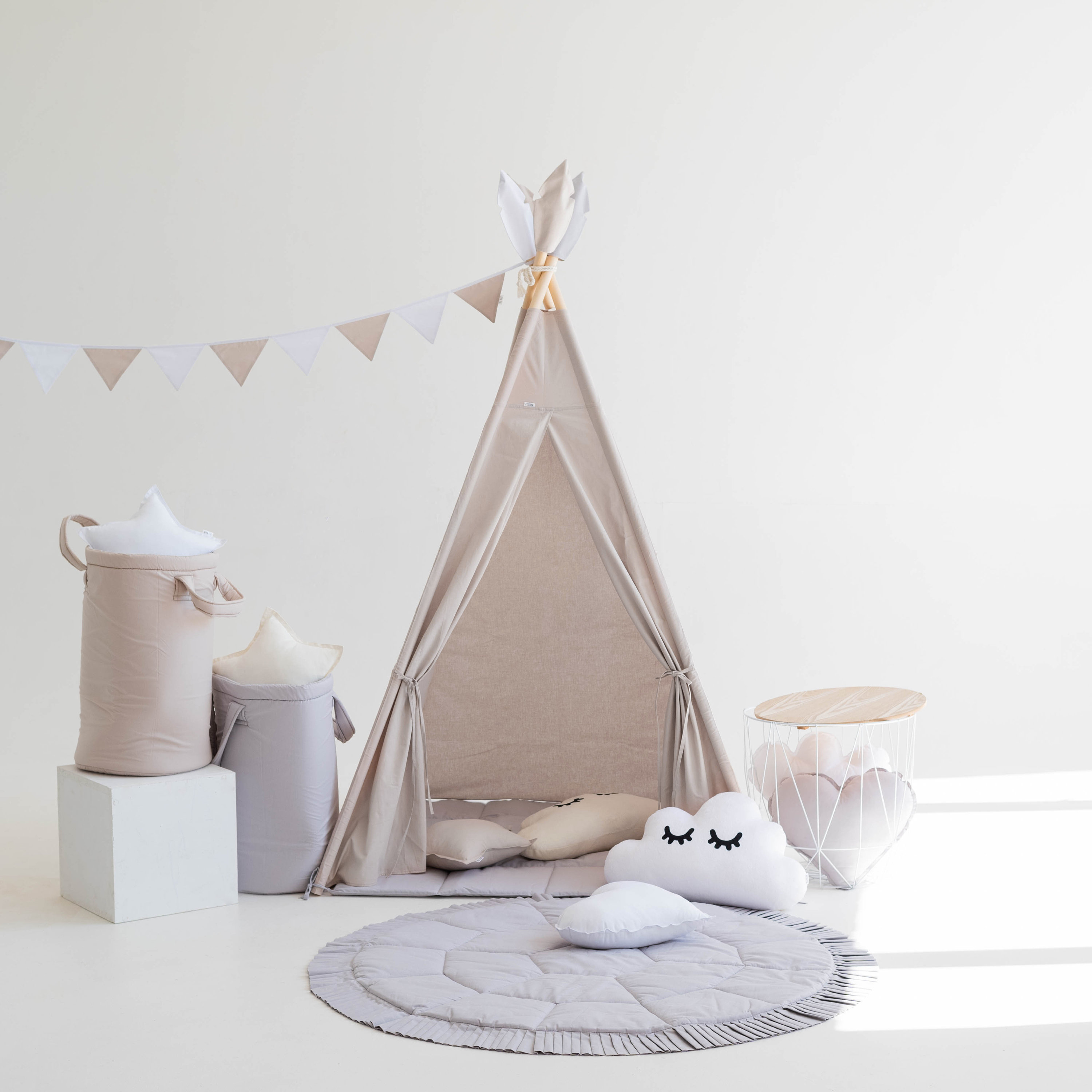 Teepee Tent + Floor Mat, Teepee Tent for Kids, Kids Teepee, Teepee Tent ...