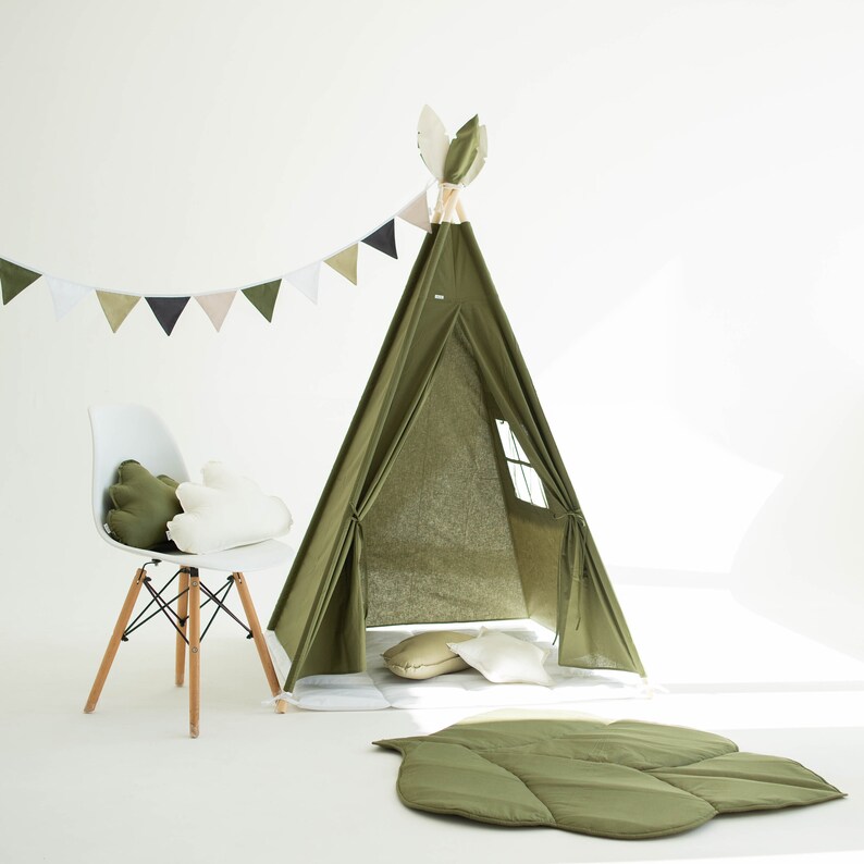 Teepee Tent + Floor Mat, Teepee Tent for Kids, Kids Teepee, Teepee Tent ...