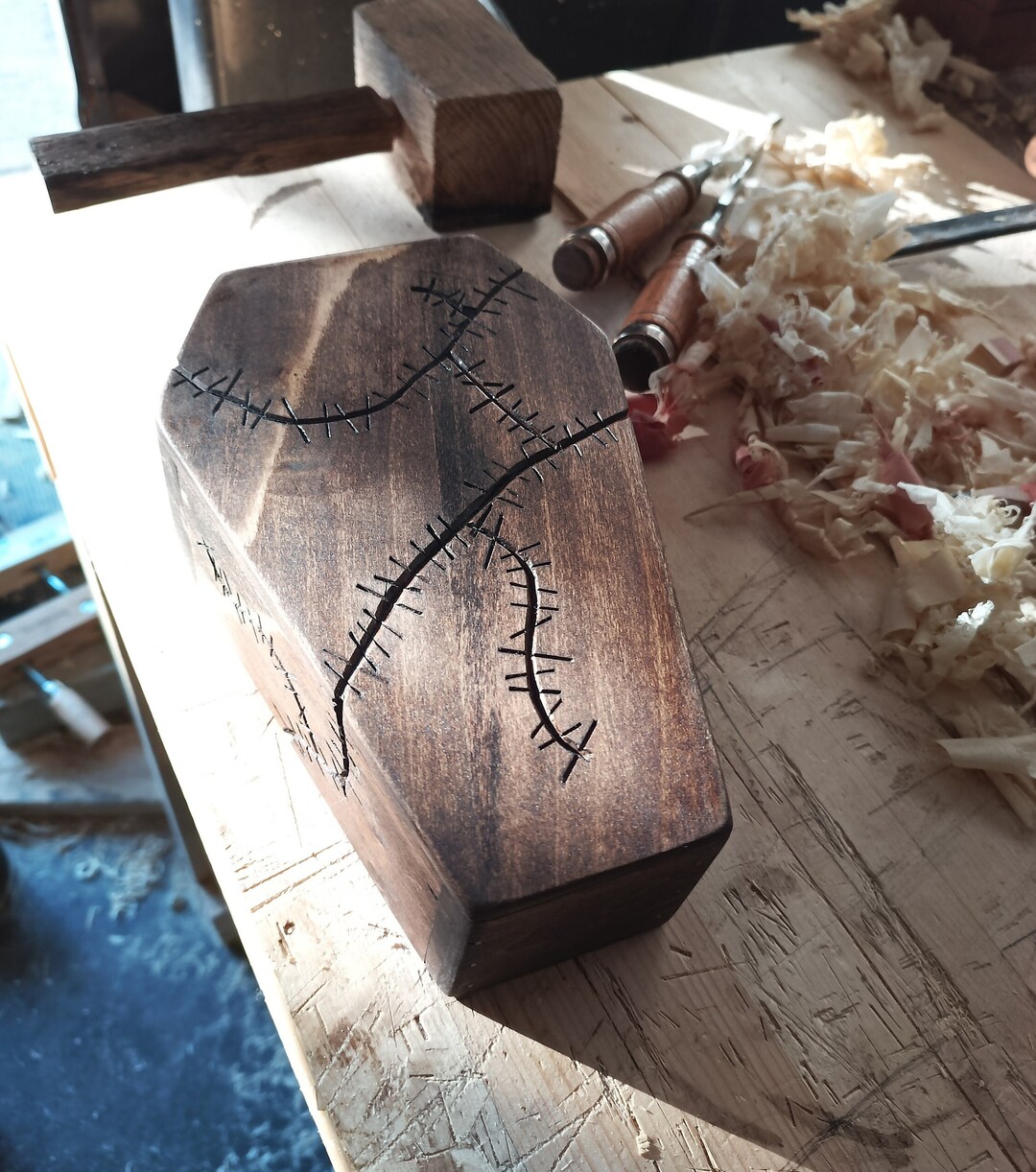 Wooden Coffin Jewelry Box - Etsy