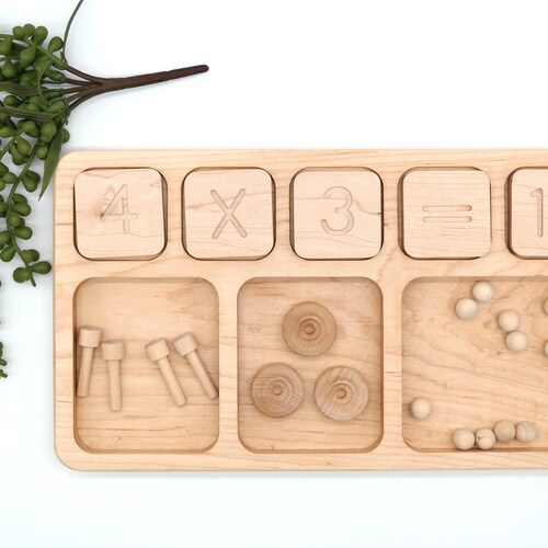 Wooden Math Board Montessori Math Counting Tray Number - Etsy