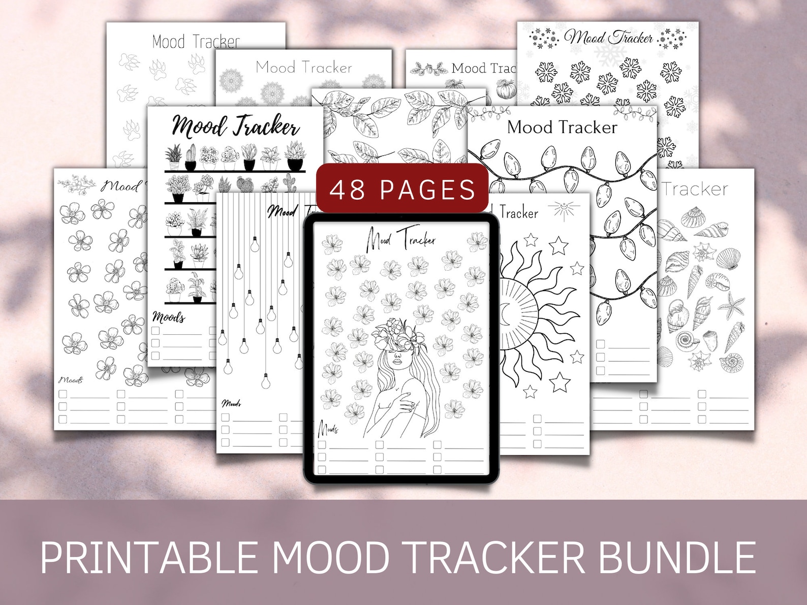 Mood Tracker Bundle 2024, Printable Mood Trackers April, Premade Mood ...