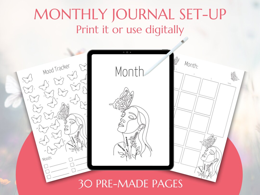 Premade Journal Pages 2023 Undated Minimalistic Butterfly Theme ...