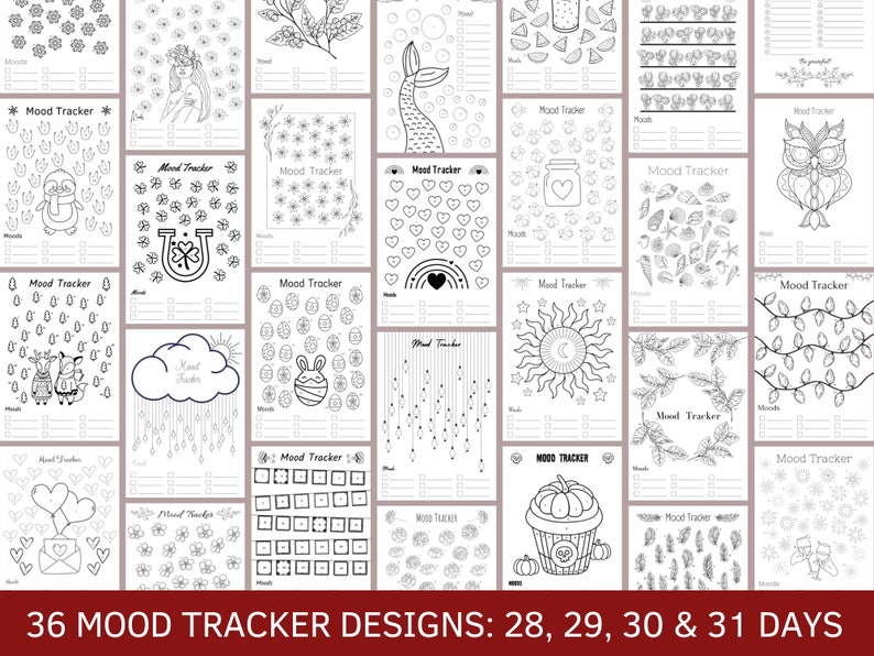Daily Mood Tracker 2025/26, Mood Calendar Template, Printable September ...