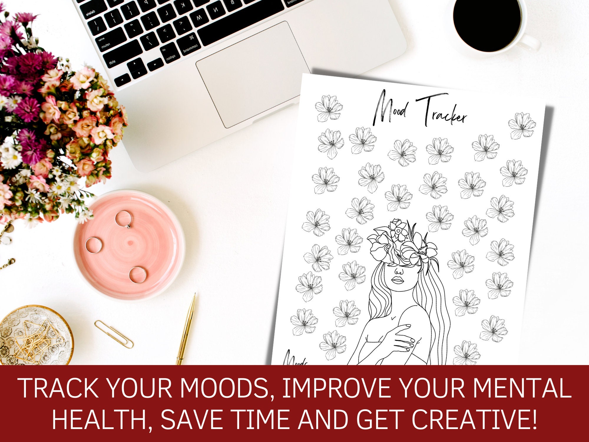 Mood Tracker Printable 2023, 2024, 2025 Premade Mood Tracker Journal ...