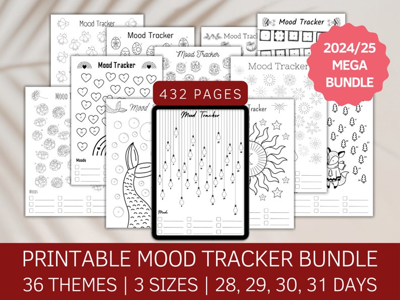 Daily Mood Tracker 2025/26, Mood Calendar Template, Printable September ...